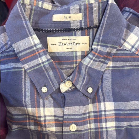 Hawker Rye | Shirts | Hawker Rye Blue And Orange Plaid Casual Shirt ...